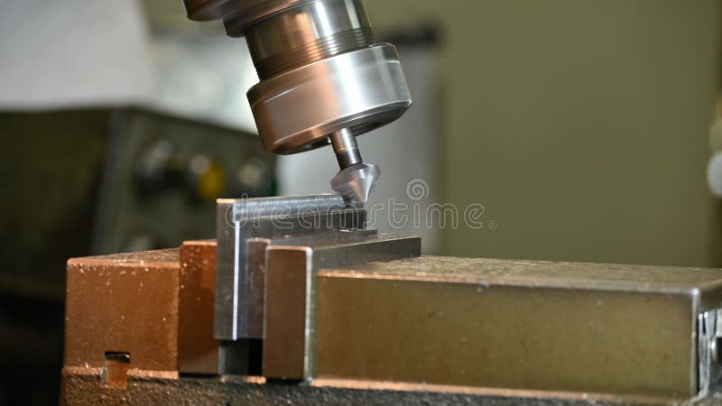 The Angle Milling Process on NC Milling Machine with Chamfer Tool Stock ...