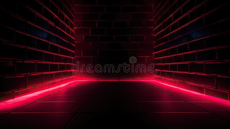 Angle Dark Neon Brick Background Stock Illustration - Illustration of ...