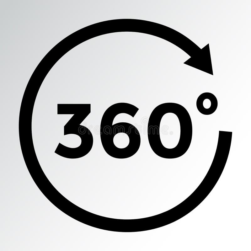 Set of Angle 180, 360 Degree Icon. Vector Illustration Stock ...