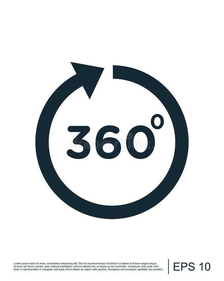Angle 360 Degrees Icon Illustration Vector Logo Template Stock Vector ...