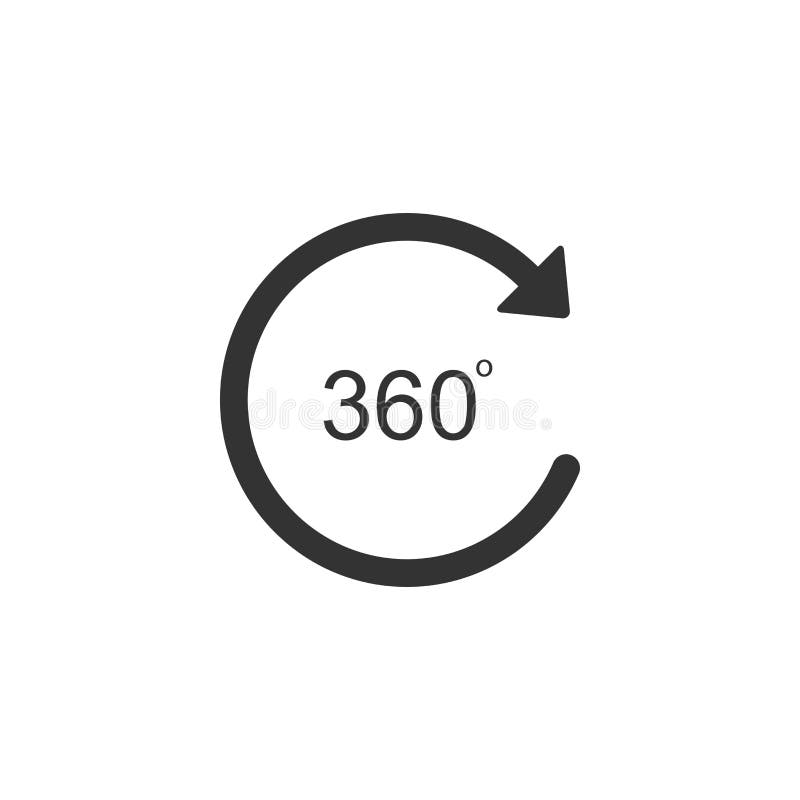 Angle 360 Degrees Icon Isolated. Rotation of 360 Degrees. Geometry Math ...