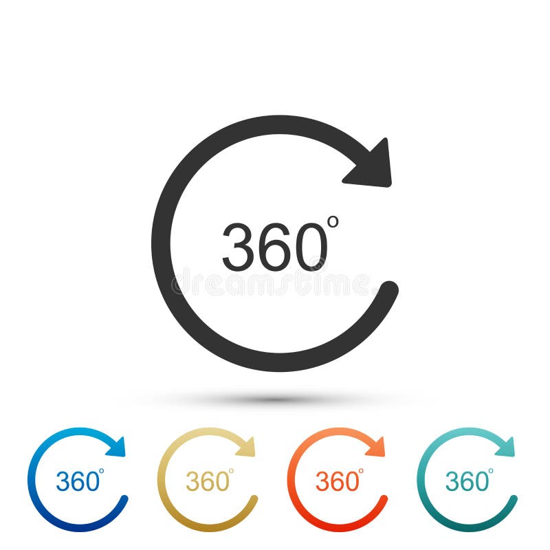 Angle 360 Degrees Icon Seamless Pattern on White Background. Rotation ...