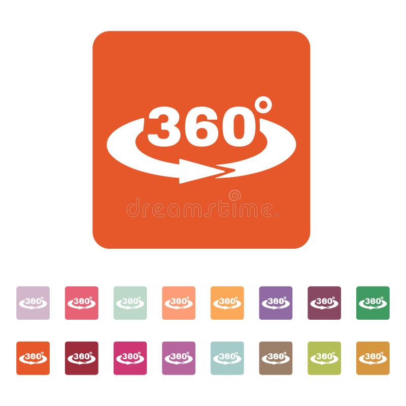 The Angle 360 Degrees Icon. Rotation Symbol Stock Illustration ...
