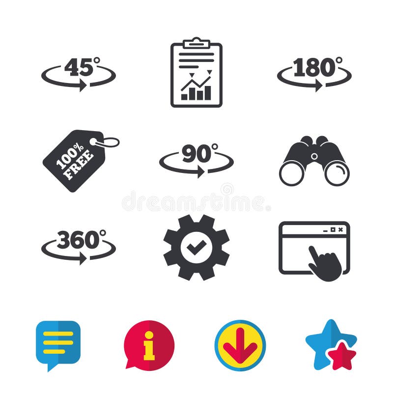 Angle Degrees Icons. Geometry Math Signs. Stock Vector - Illustration ...