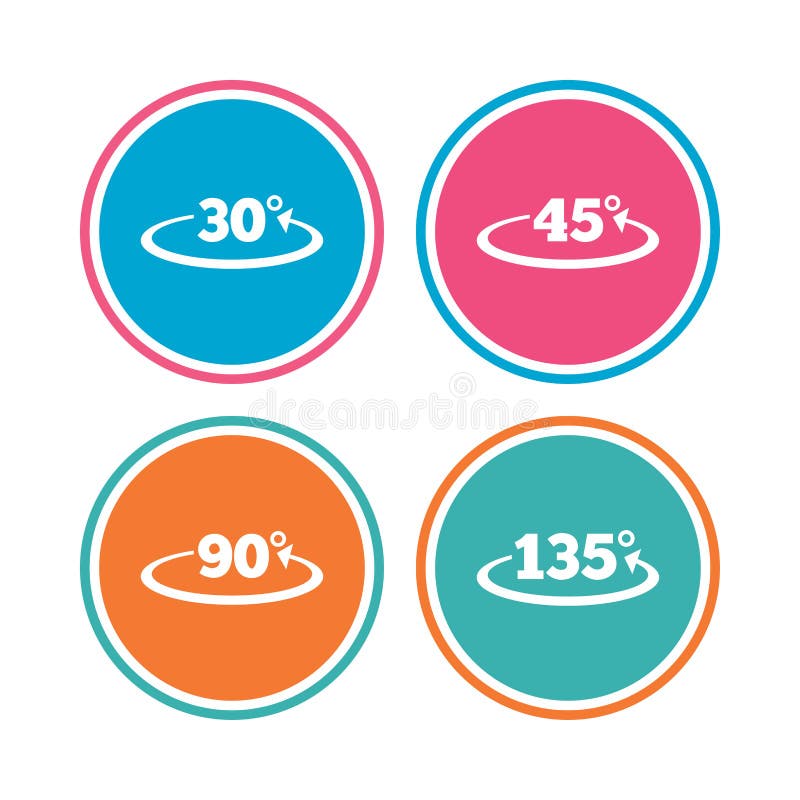 Angle Degrees Icons. Geometry Math Signs. Stock Vector - Illustration ...