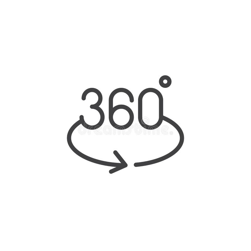 Angle 360 Degrees Outline Icon Stock Vector - Illustration of perfect ...