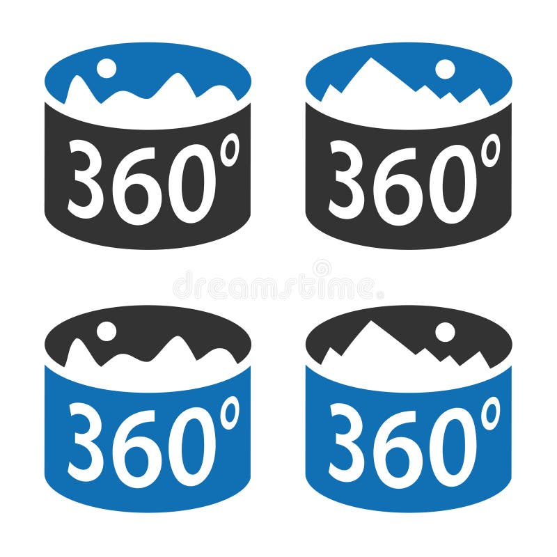Angle 360 Degrees Panorama View Symbol Stock Vector - Illustration of ...