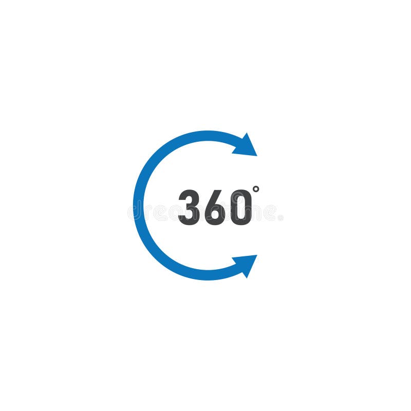 Angle 360 Degrees Sign Icon. Geometry Math Symbol Stock Illustration ...