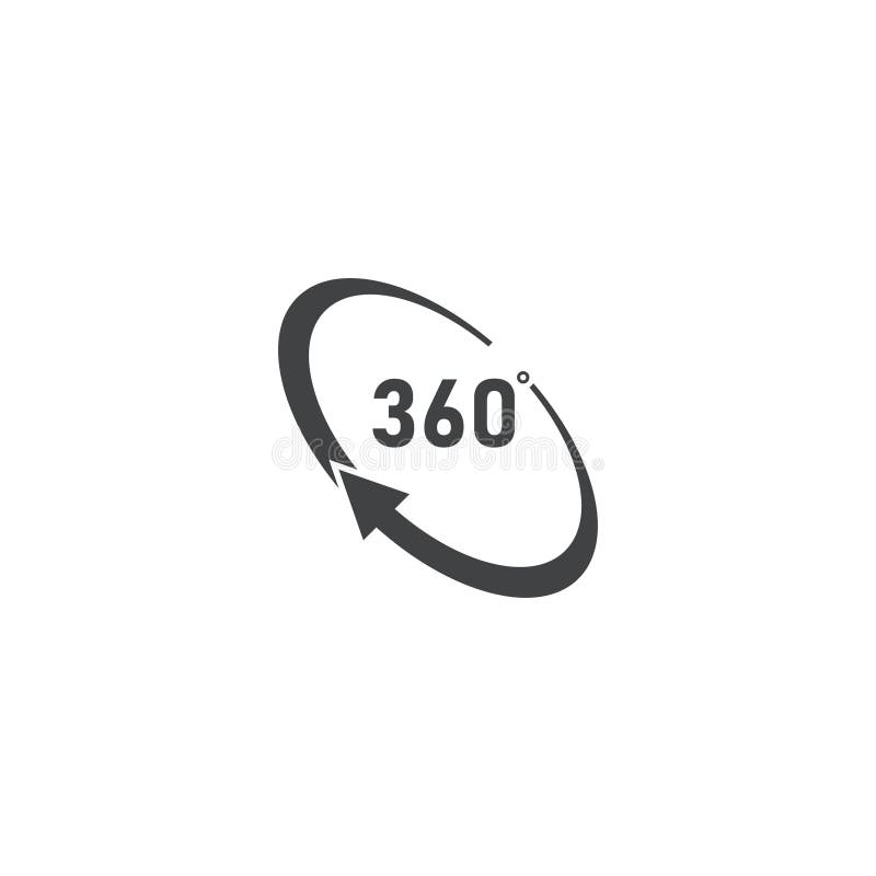 Angle 360 Degrees Sign Icon. Geometry Math Symbol Stock Illustration ...