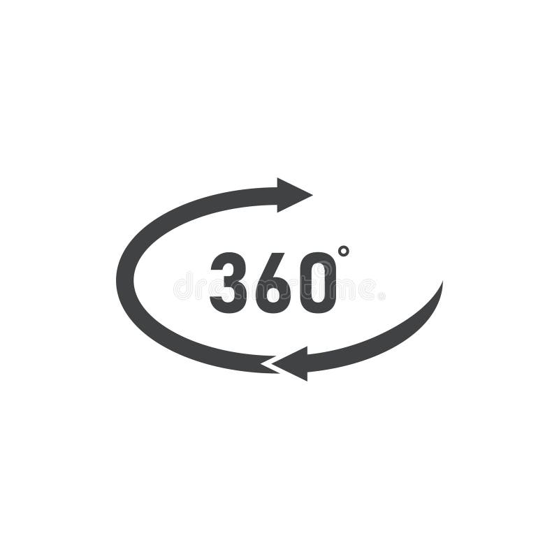 Angle 360 Degrees Sign Icon. Geometry Math Symbol Stock Illustration ...