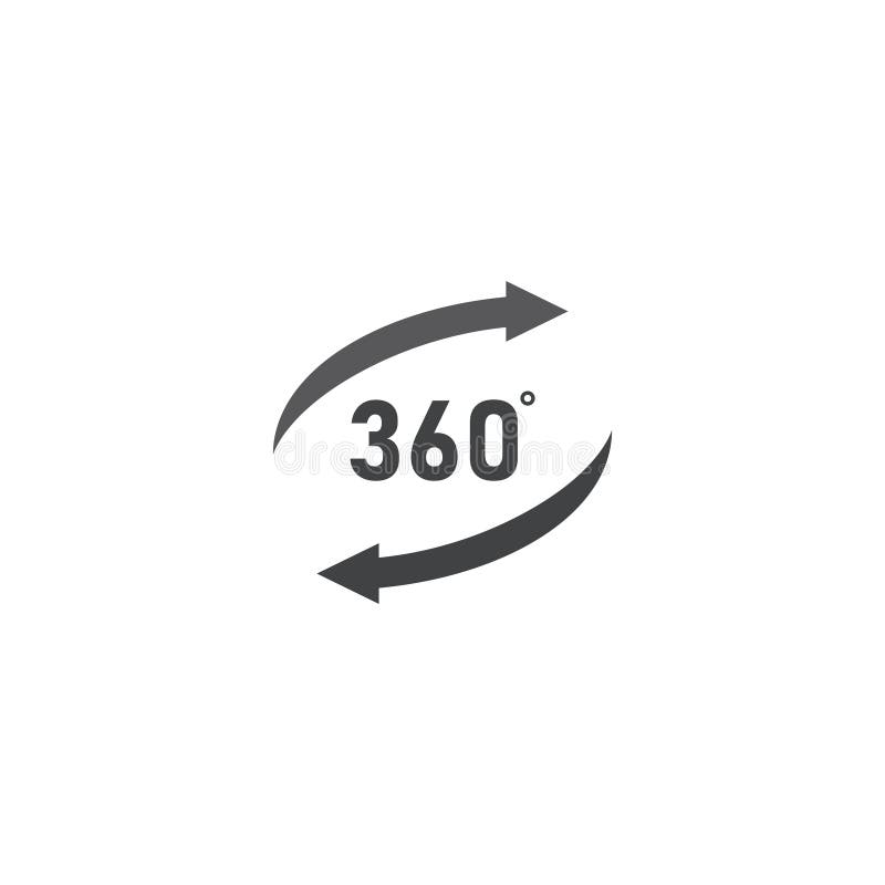 Angle 360 Degrees Sign Icon. Geometry Math Symbol Stock Illustration ...