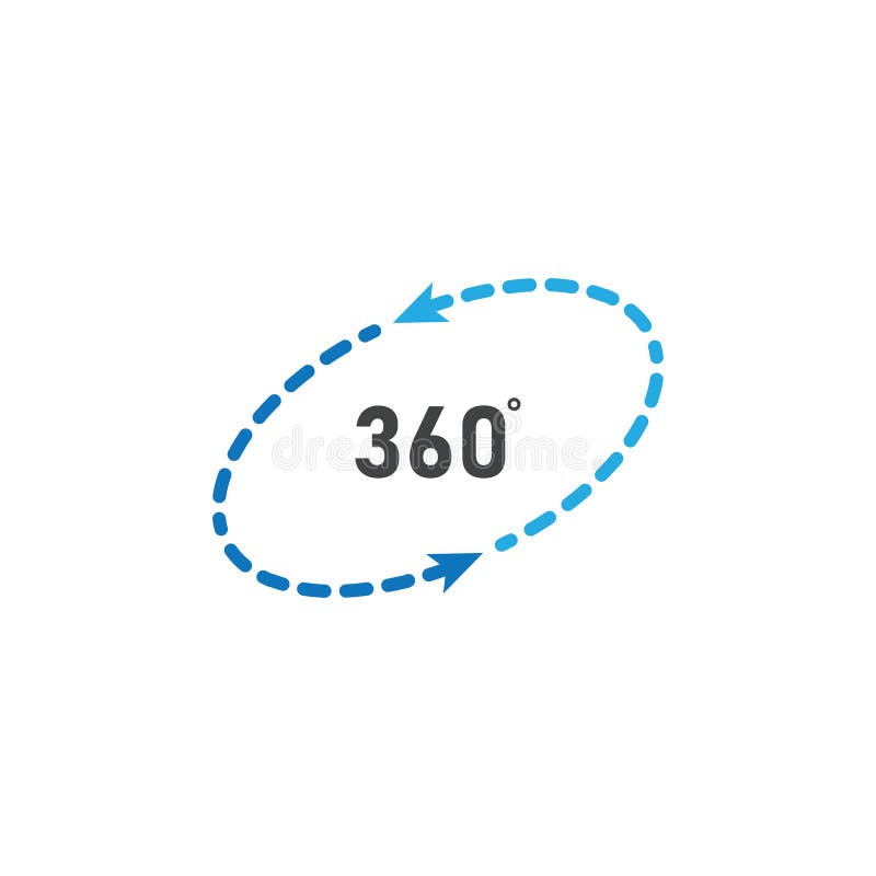 Angle 360 Degrees Sign Icon. Geometry Math Symbol Stock Illustration ...