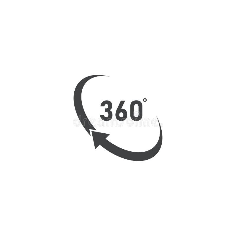 Angle 360 Degrees Sign Icon. Geometry Math Symbol Stock Illustration ...
