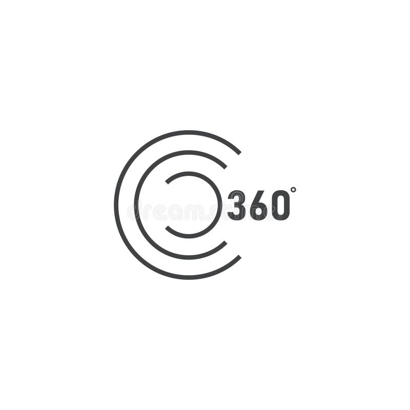 Angle 360 Degrees Sign Icon. Geometry Math Symbol Stock Illustration ...