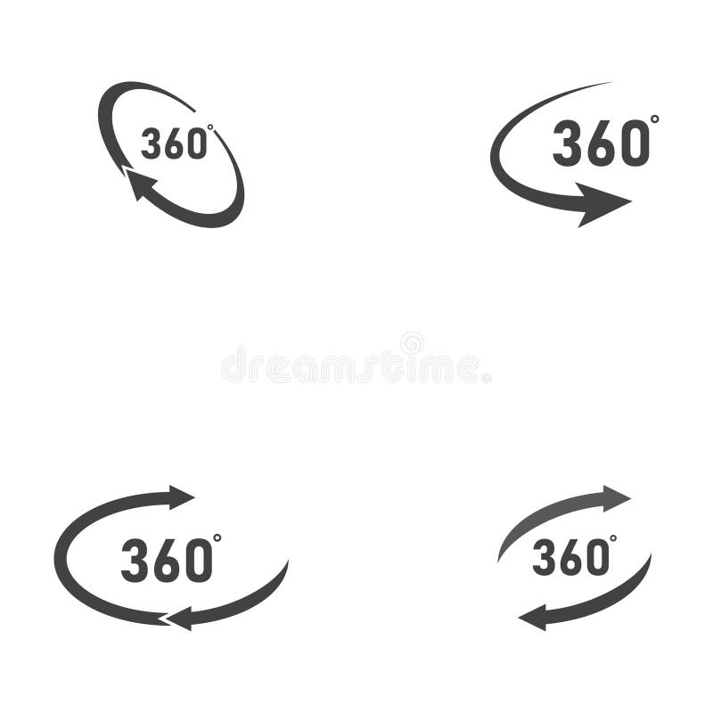 Angle 360 Degrees Sign Icon. Geometry Math Symbol Stock Illustration ...