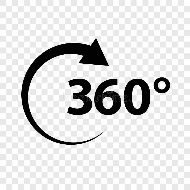 Angle 360 Degrees Sign Icon Geometry Math Symbol Full Rotation Stock ...