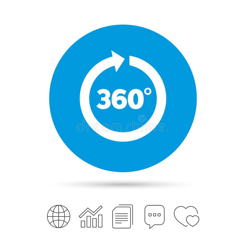 Angle 360 Degrees Sign Icon. Geometry Math Symbol Stock Vector ...