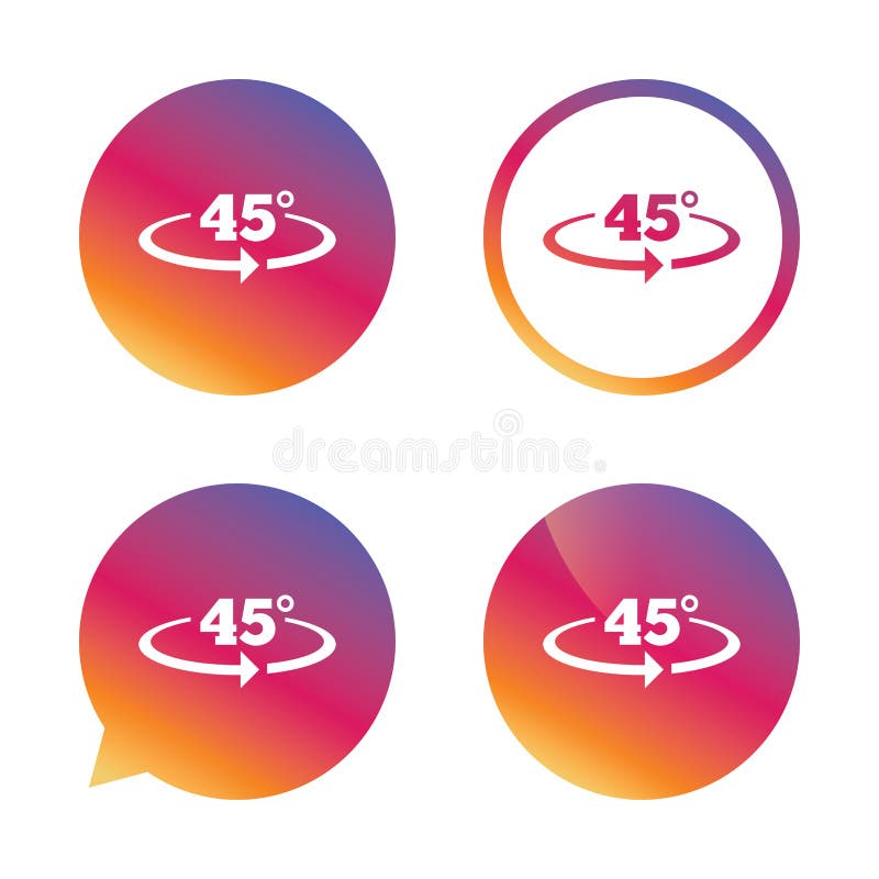 Angle 45 Degrees Sign Icon. Geometry Math Symbol Stock Vector ...