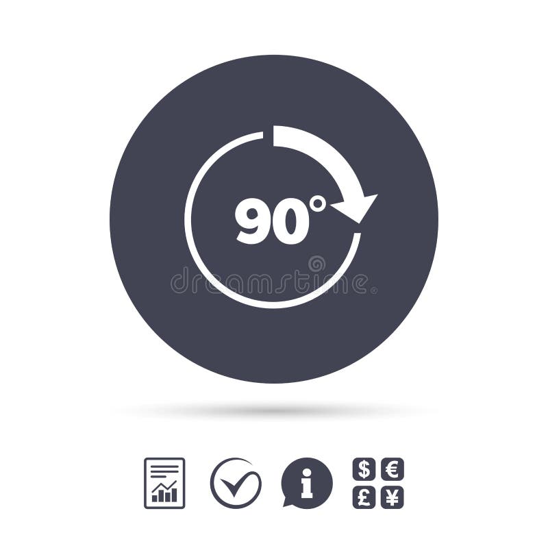 Angle 90 Degrees Sign Icon. Geometry Math Symbol Stock Vector ...