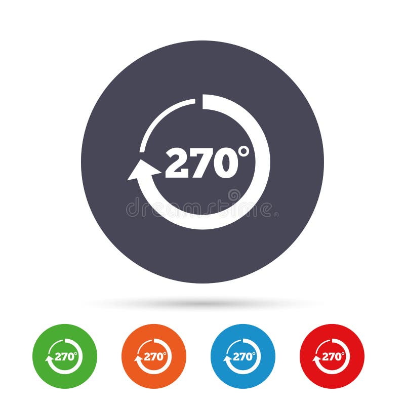 Angle 270 Degrees Sign Icon. Geometry Math Symbol Stock Vector ...