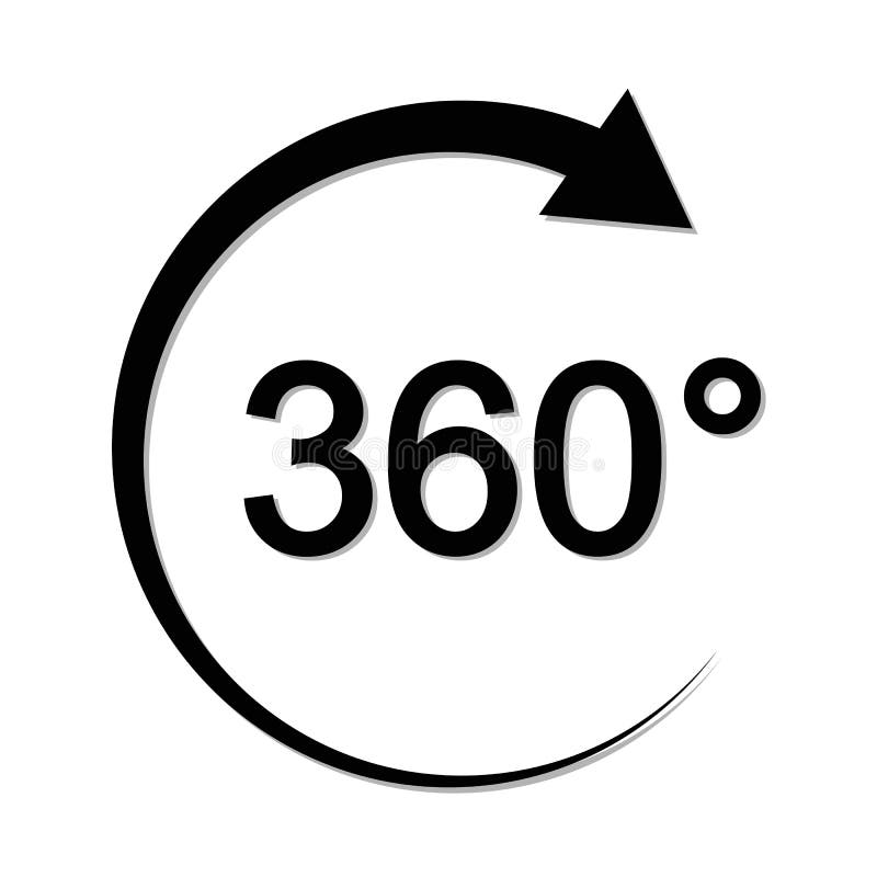 Angle 360 Degrees Sign Icon Geometry Math Symbol Stock Vector ...
