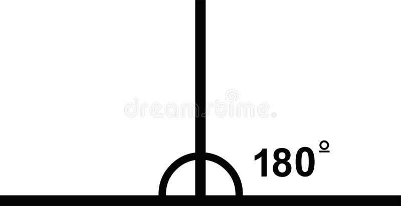 Angle 180 degrees stock vector. Illustration of mathematic - 325732520