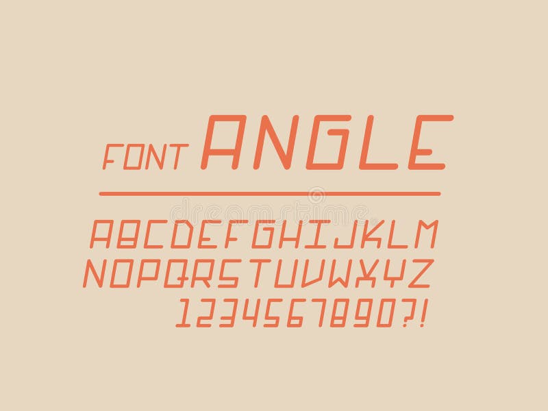 Angle Font. Vector Alphabet Stock Vector - Illustration of display ...