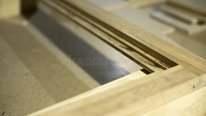 Angle of Frame. Raw Wood. Processing of Boards To Create Interior ...