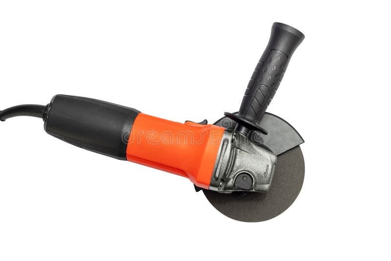 Angle Grinder with Abrasive Disk Isolated on a White Background Stock ...