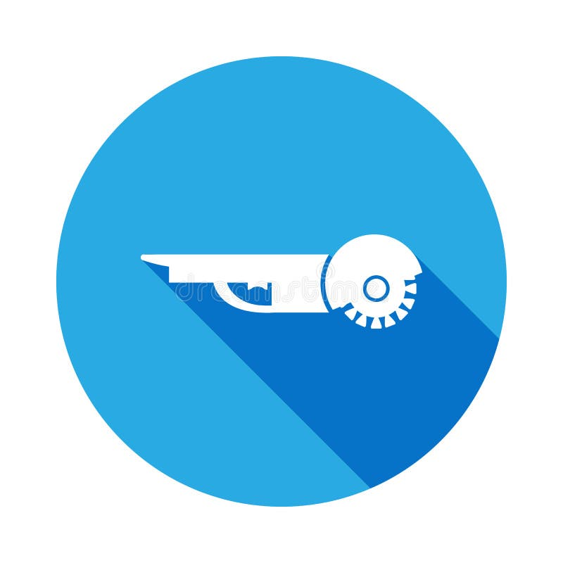 Angle Grinder Icon with Long Shadow. Elements of Constraction Icon with ...