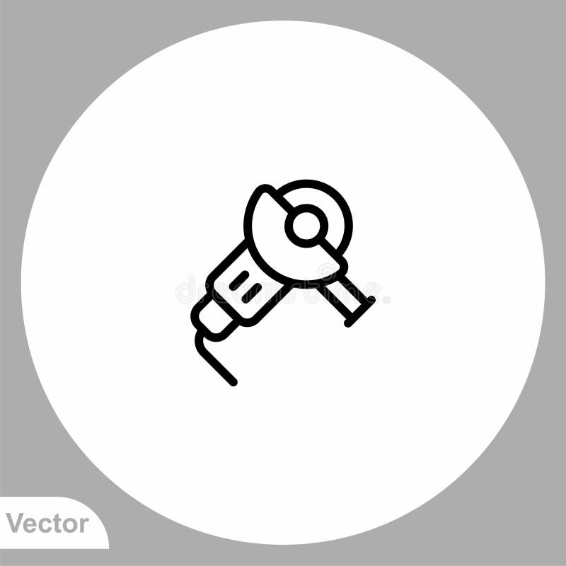Angle Grinder Vector Icon Sign Symbol Stock Vector - Illustration of ...