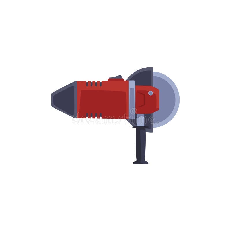 Angle Grinder Power Tool, Flat Vector Illustration Isolated on White ...