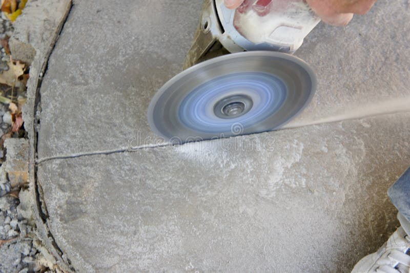 Scoring Concrete with an Angle Grinder Stock Photo - Image of grinder ...