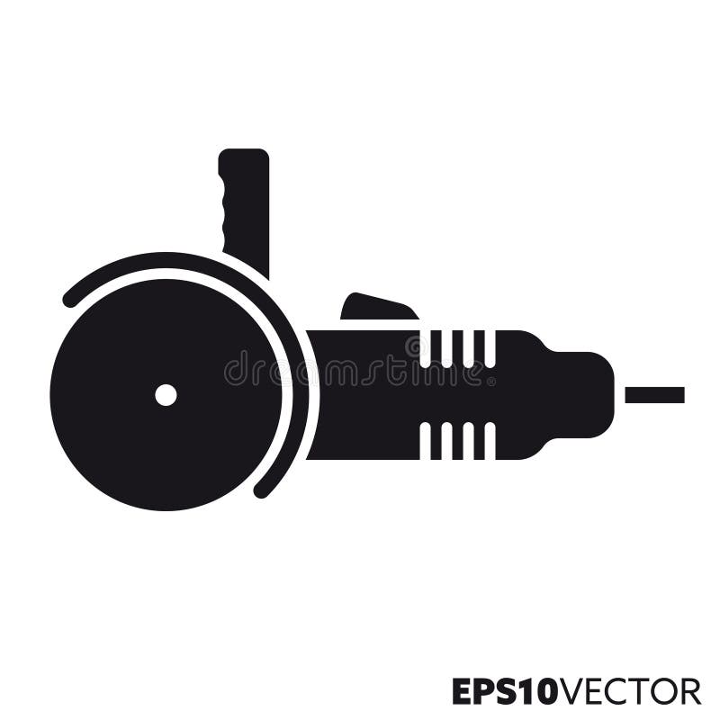Angle Grinder Vector Glyph Icon Stock Vector - Illustration of white ...