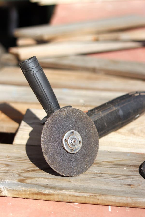 Old Angle Grinder with Cord. Grinder with a Metal Disc Stock Photo ...