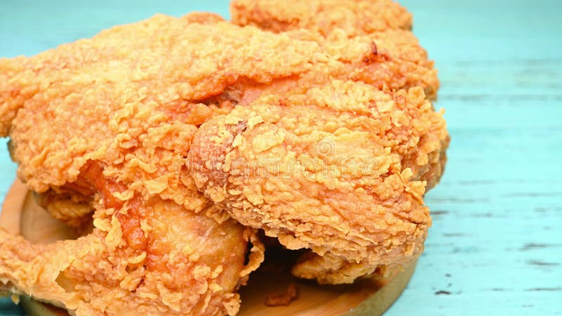 Angle Pan Deep Fried Chicken Horizontal Composition Stock Video - Video ...