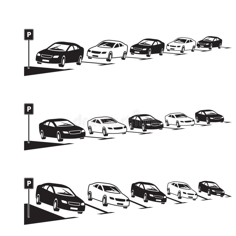 Angle, Parallel and Perpendicular Car Parking Spaces Stock Vector ...