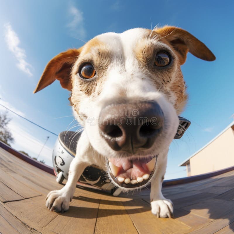360 Angle Picture of a Dog Skateboarder. AI Generative Stock Image ...