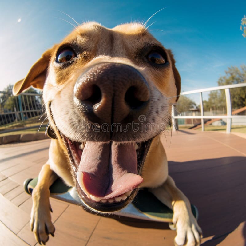 360 Angle Picture of a Dog Skateboarder. AI Generative Stock Photo ...