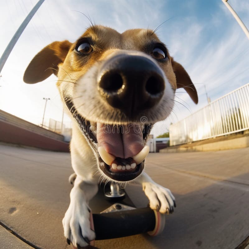 360 Angle Picture of a Dog Skateboarder. AI Generative Stock Photo ...