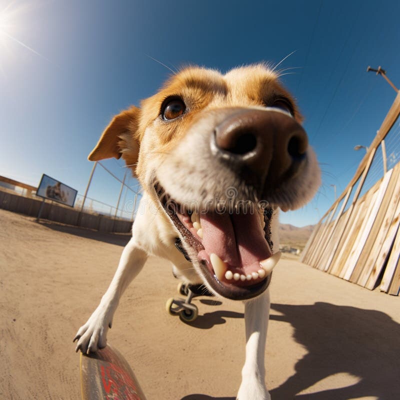 360 Angle Picture of a Dog Skateboarder. AI Generative Stock Photo ...