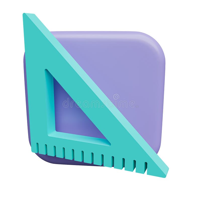 Angle Ruler 3d Icon Render Illustration Stock Illustration ...