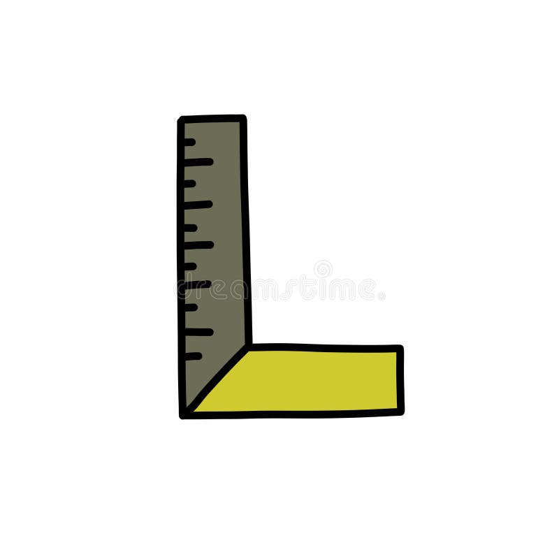 Angle Ruler Doodle Icon, Vector Color Illustration Stock Illustration ...