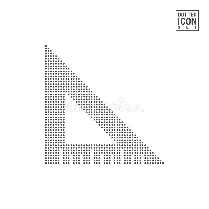 Angle Ruler Dot Pattern Icon. Engineering Dotted Icon Isolated on White ...