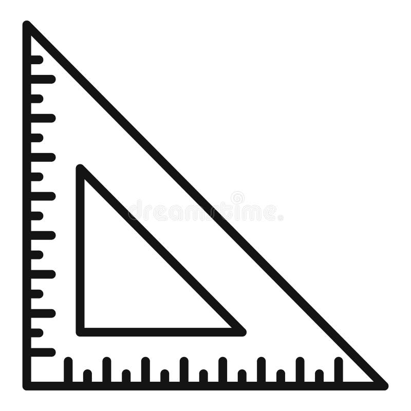 Angle Ruler Icon, Outline Style Stock Vector - Illustration of ...
