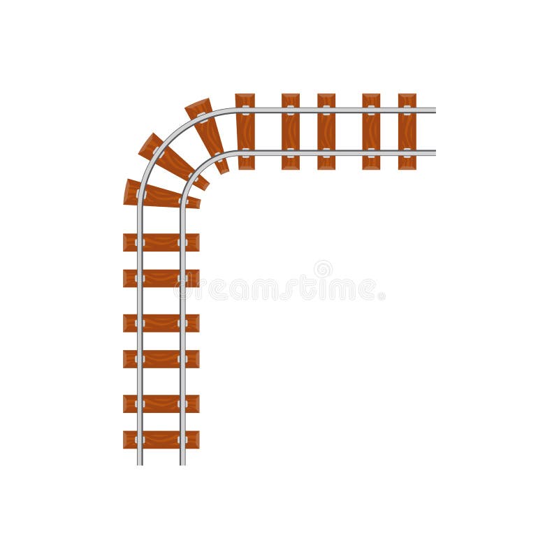 Angle turn of railroad stock vector. Illustration of journey - 114514377