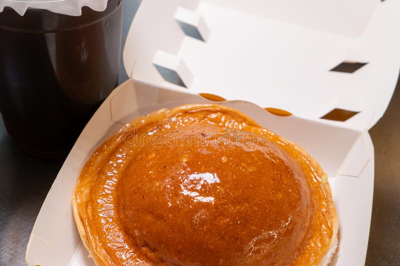 Angle View Bread and Cup of Drink Horizontal Composition Stock Photo ...