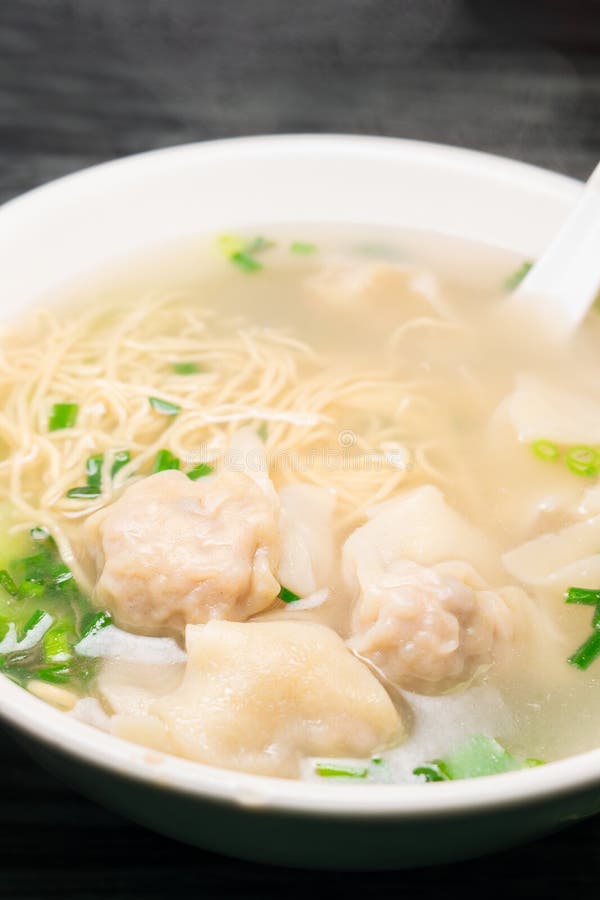 Angle View Chinese Traditional Food of Wontons Vertical Composition ...