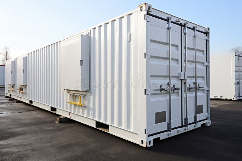 Angle View of a Container-style Mobile Cold Storage Unit Stock Image ...