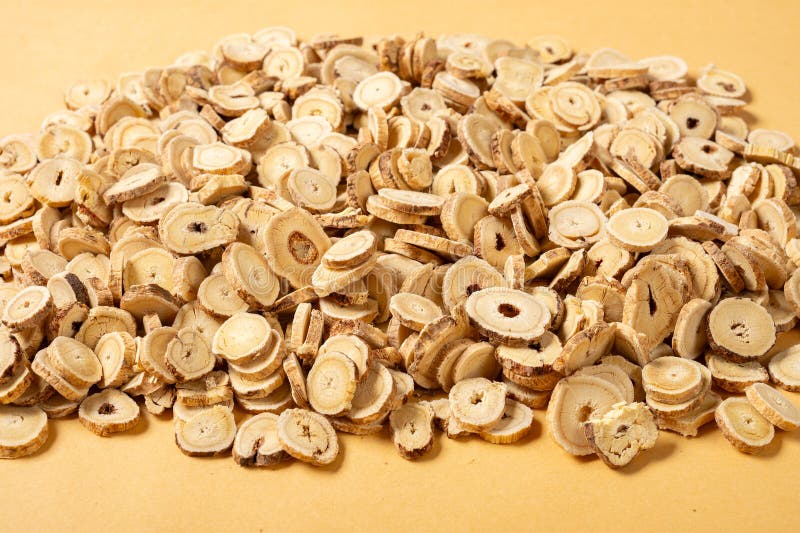 Angle View Herb BeiQi or Huang Qi or Radix Astragali or Astragalus Root ...